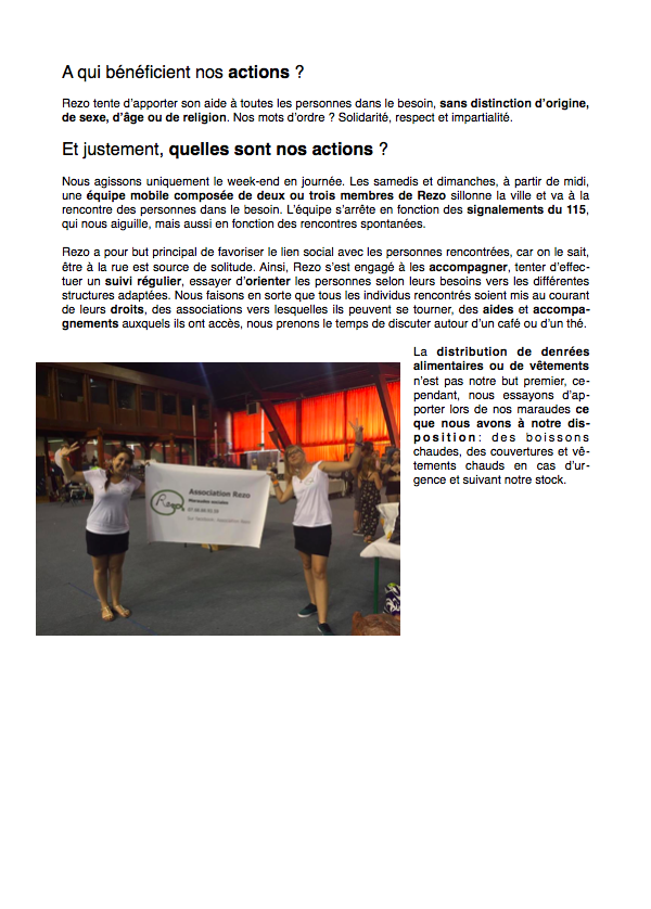 Une Rezo'mobile pour aller à la rencontre des SDF