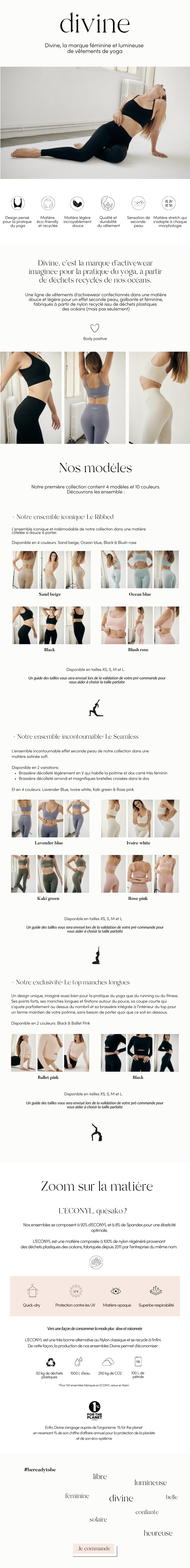 Divine, la marque de yoga féminine et lumineuse