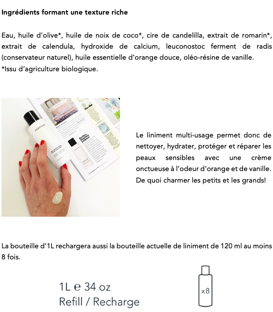Plus de liniment pour moins de déchets