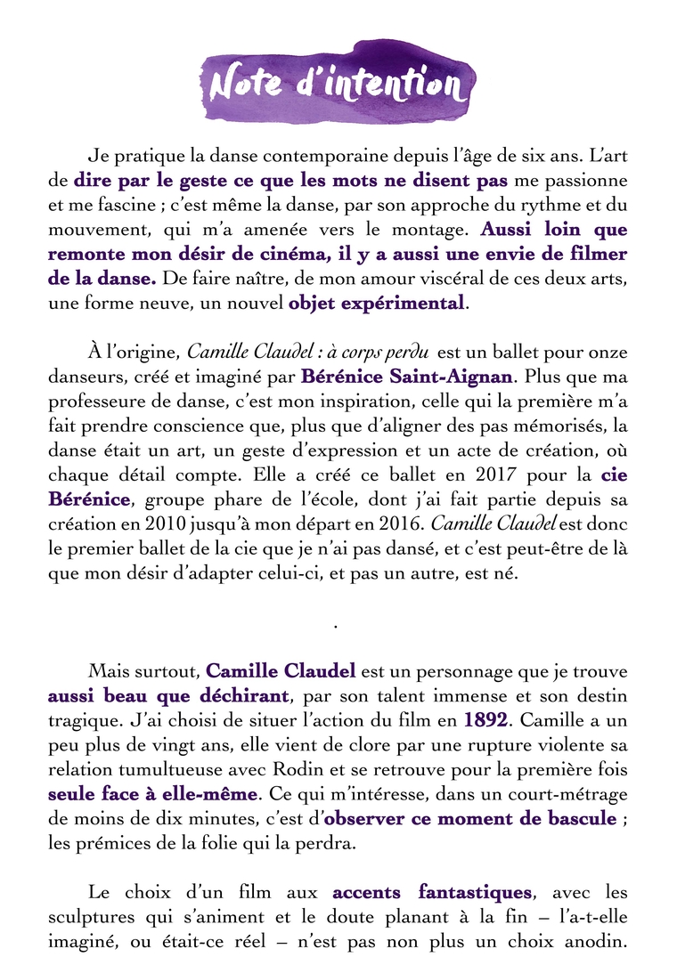 Camille à corps perdu - Ulule