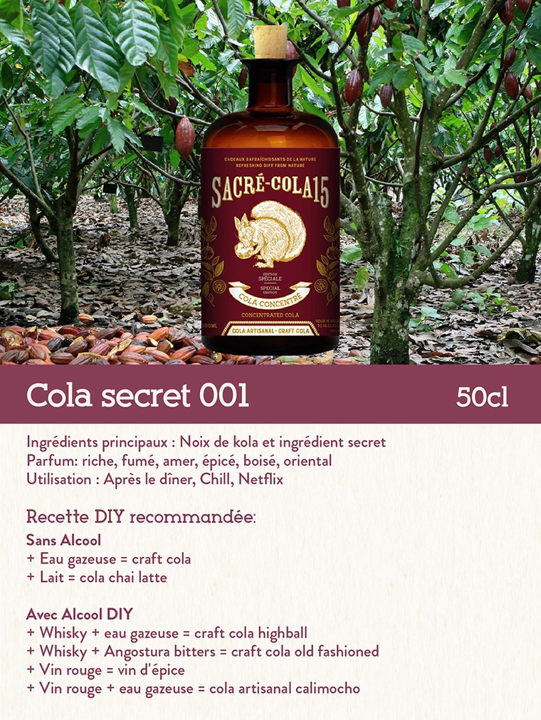 Cola tonifiant produit avec des noix de kola