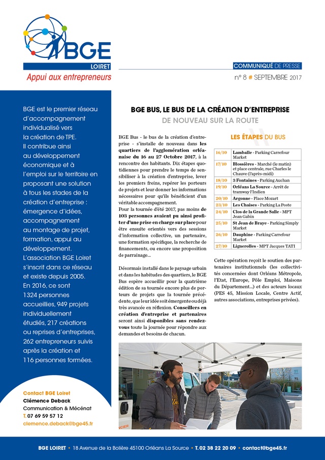 BGE BUS en Loiret - Ulule