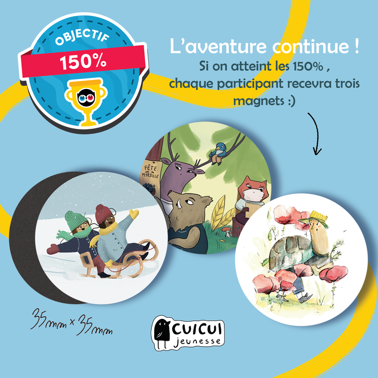 Cuicui et ses trois premiers albums jeunesse. - Ulule