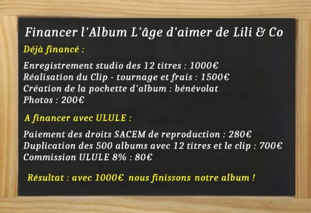 L'âge d'aimer - le nouvel album de Lili & Co - Ulule