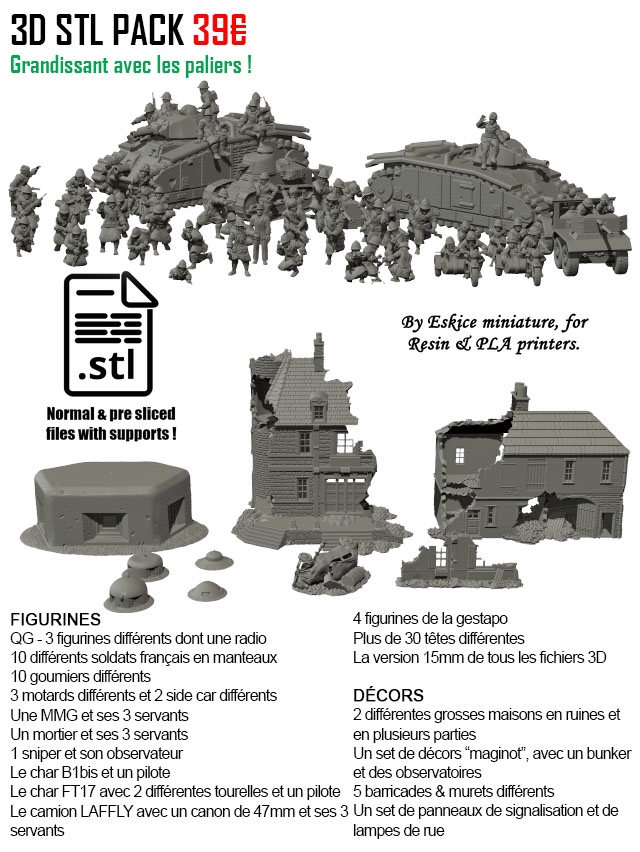 France ! Figurines 28mm WWII - 3D wargame - Ulule