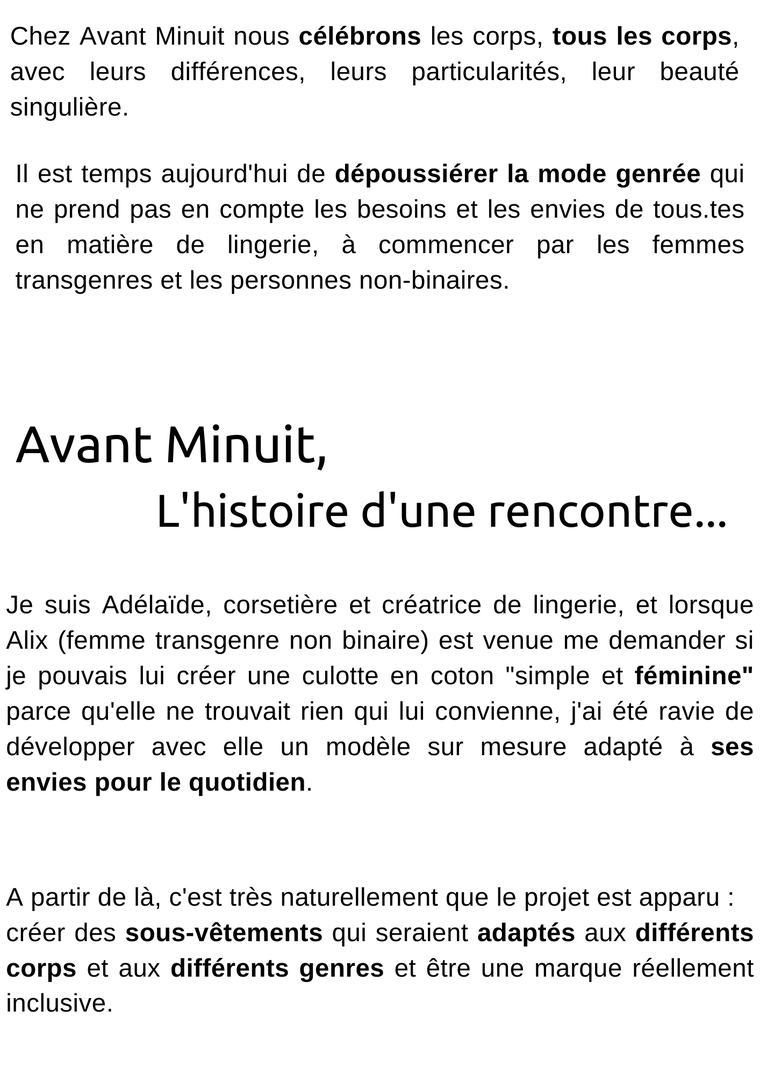 Avant Minuit - Lingerie pour Tous.tes