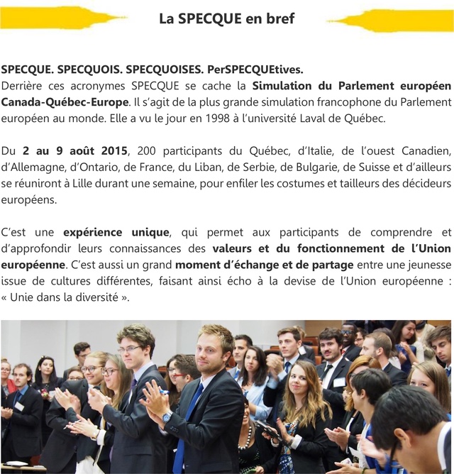SPECQUE Lille 2015