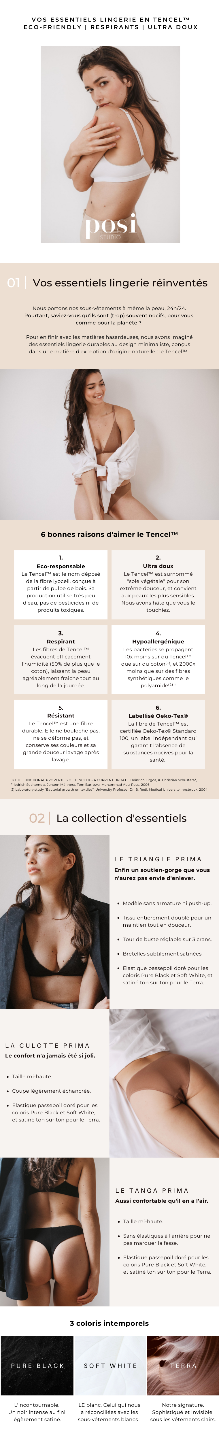 Vos essentiels lingerie en Tencel™
