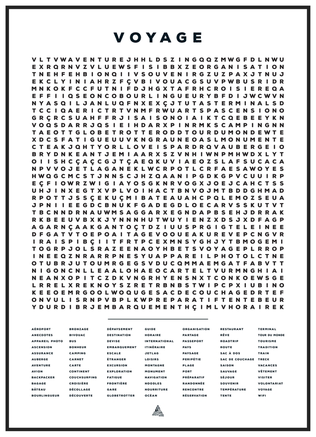 AFFICHE VOCABULAIRE DU VOYAGEUR