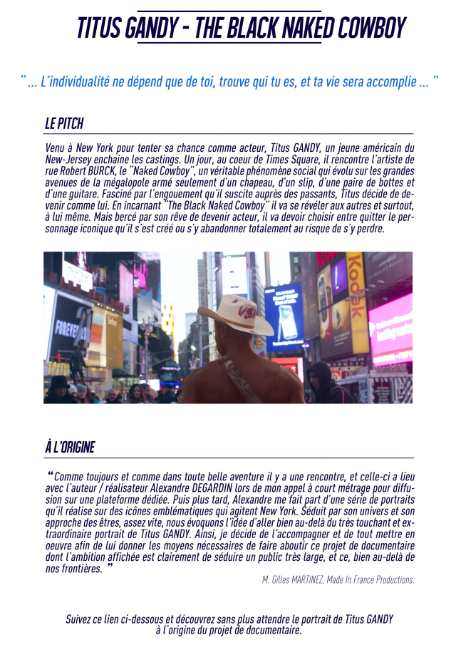 Titus Gandy - The Black Naked Cowboy - Ulule