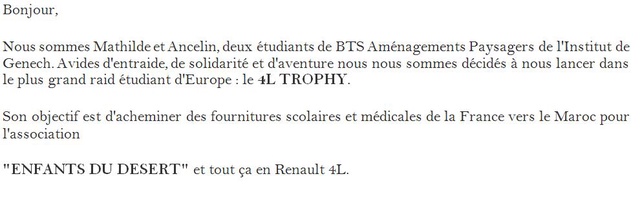 AIDONS LES ENFANTS DU DESERT - 4L TROPHY #344
