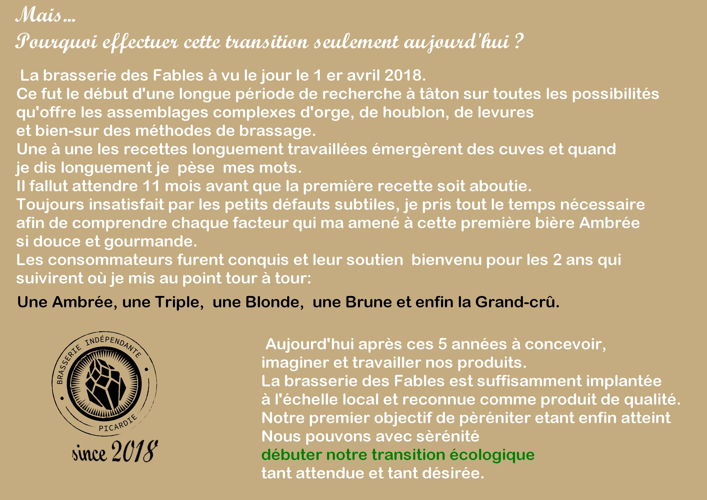 La Brasserie des Fables en transition écologique