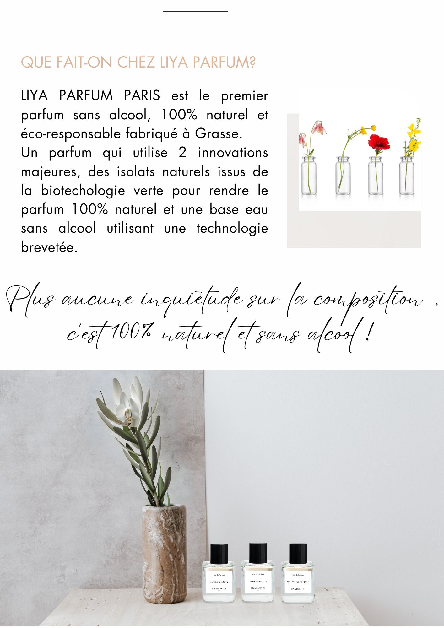Parfum sans alcool, 100% naturel et éco-responsable