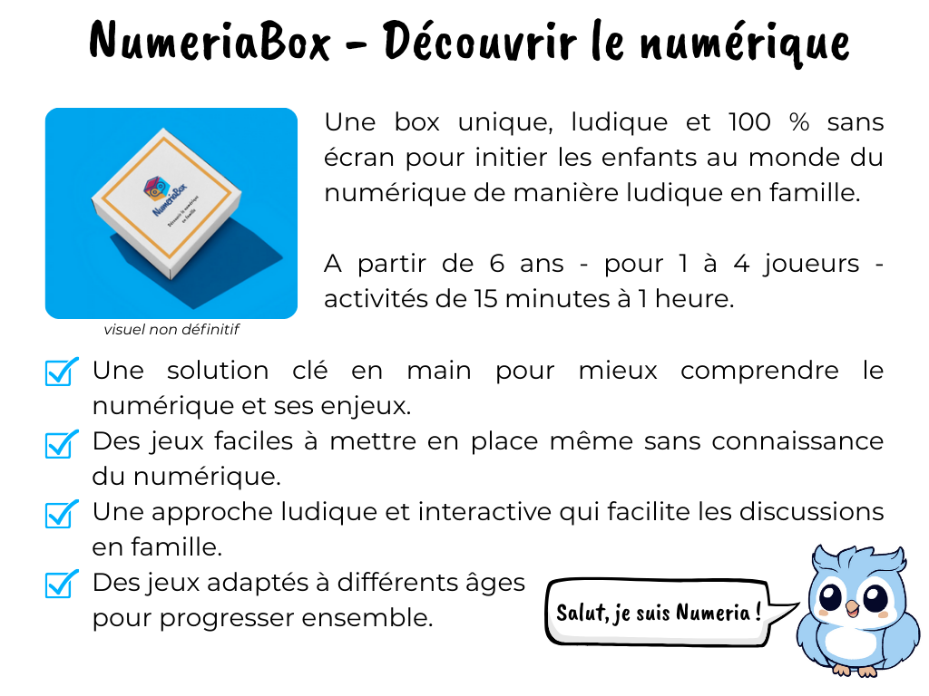 NumeriaBox : le numérique expliqué aux enfants… sans écran