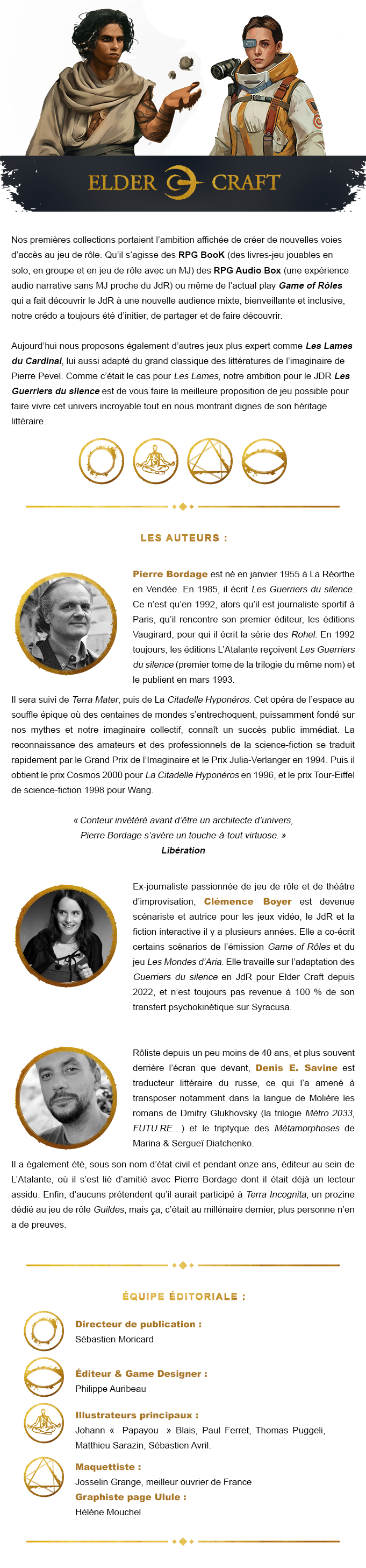 Les Guerriers du Silence - Le Jeu de Rôle - Ulule