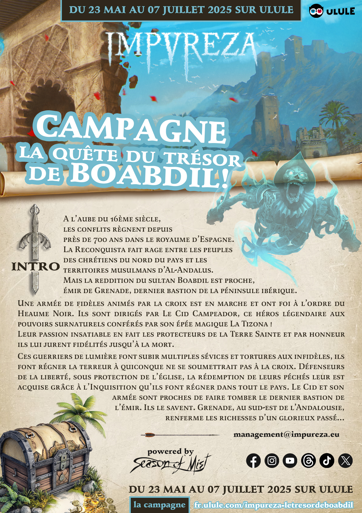 IMPUREZA - Campagne "La Quête du Trésor de Boabdil !" - Ulule