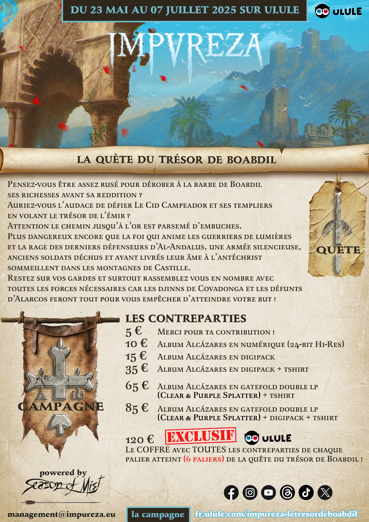IMPUREZA - Campagne "La Quête du Trésor de Boabdil !" - Ulule
