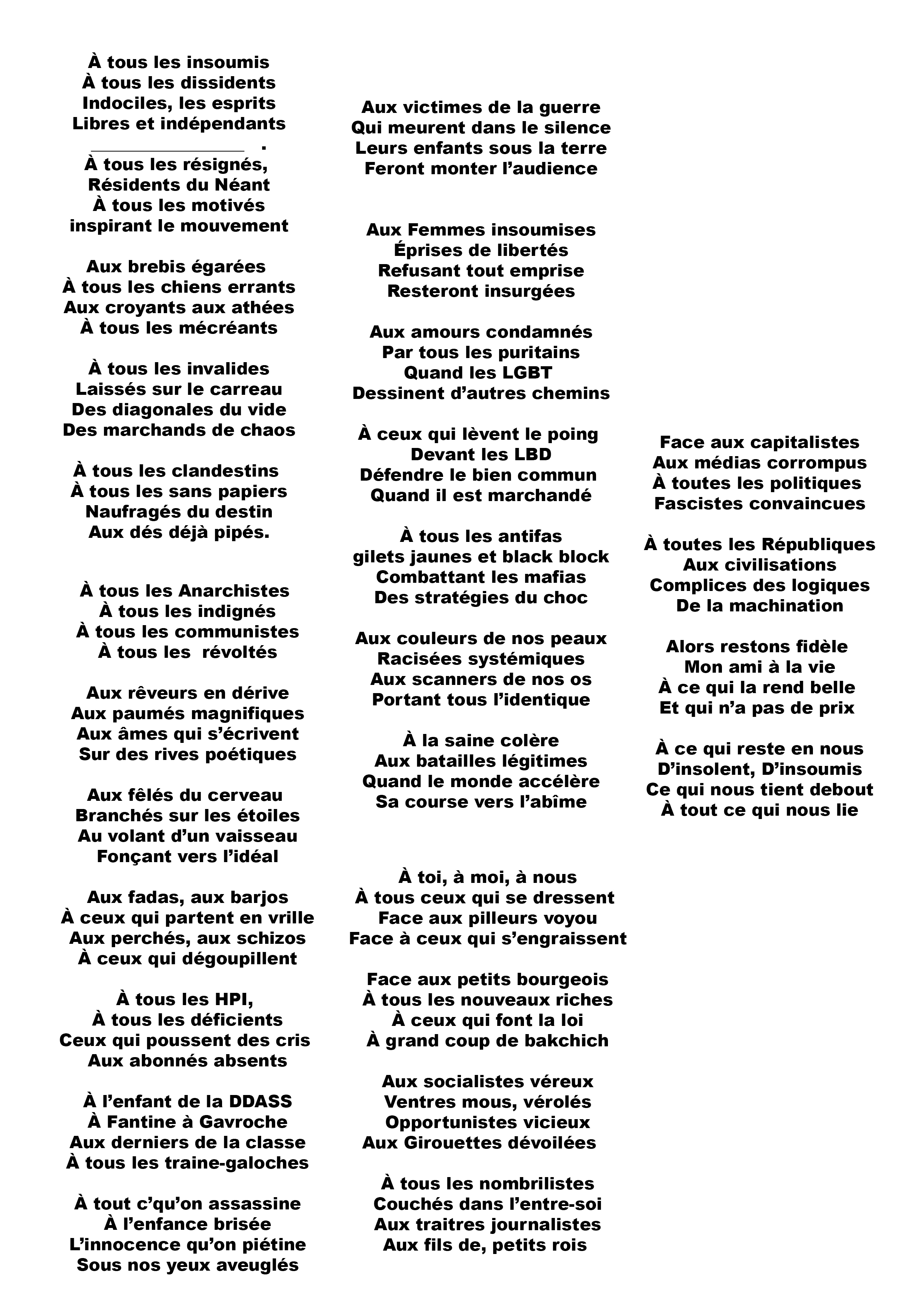 À TOUS LES INSOUMIS - Ulule