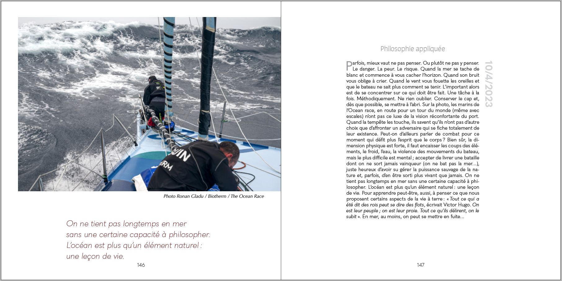 Un jour en mer, le livre