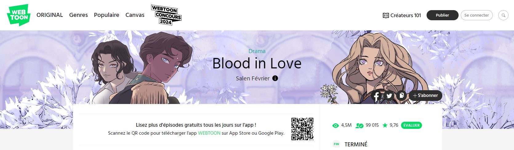 Blood in Love (Webtoon): prévente de la BD version papier