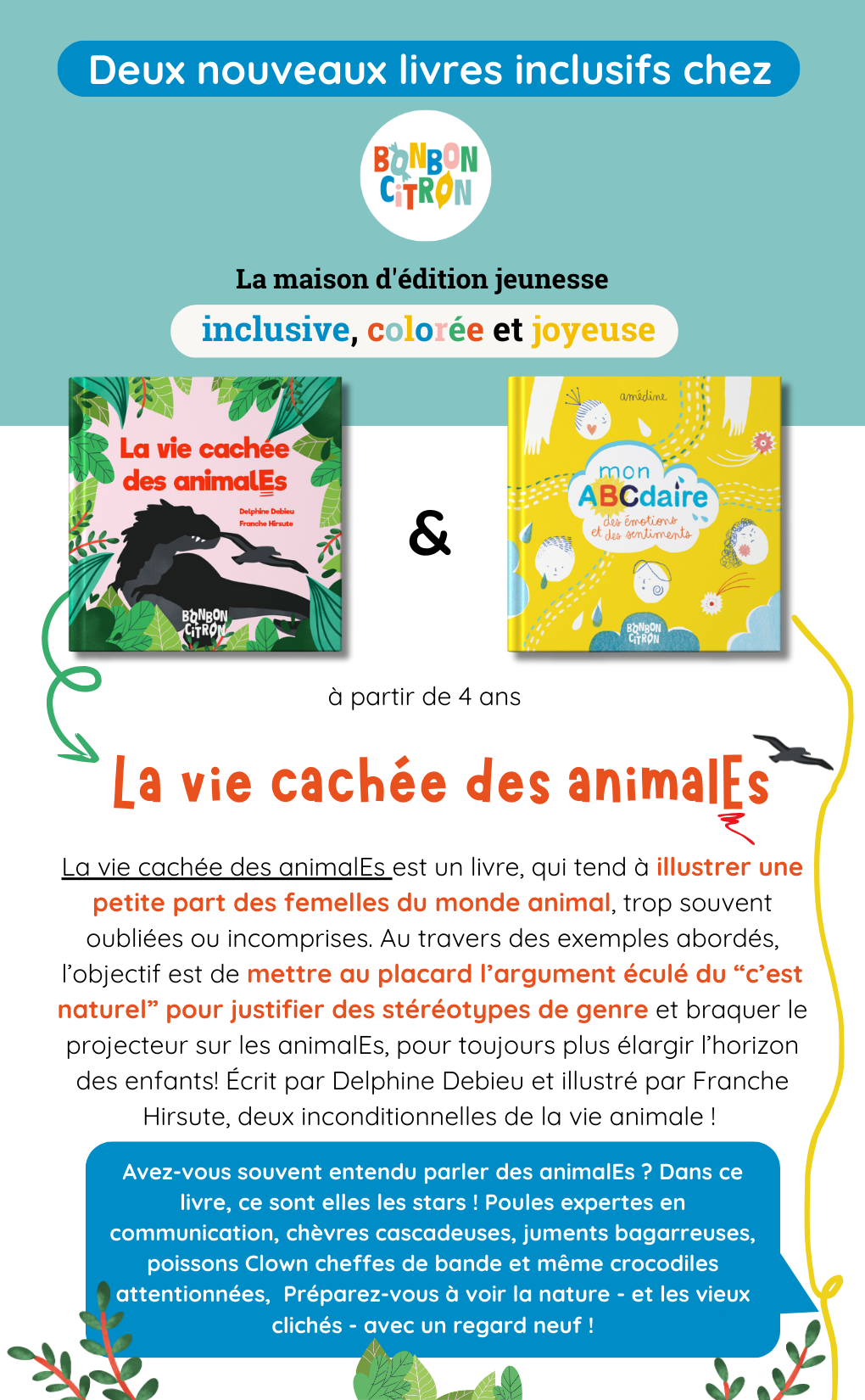 Deux nouveaux livres jeunesse inclusifs chez Bonbon Citron🍋