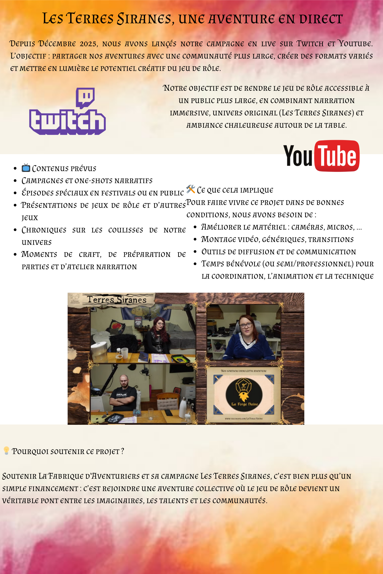 Soutenez les Lives JDR de La Fabrique d’Aventuriers ! - Ulule