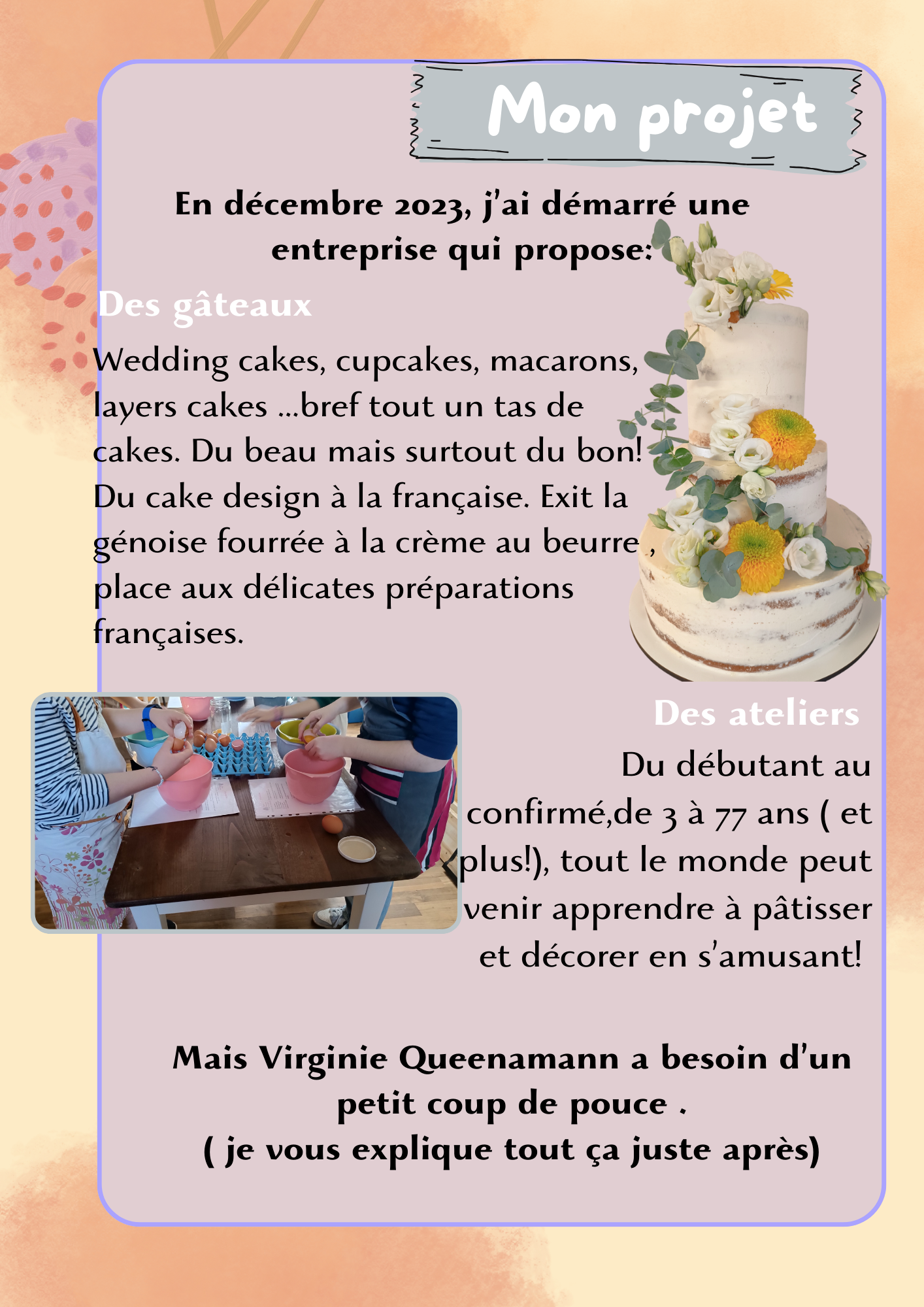 Virginie Queenamann- wedding et ateliers pâtisserie