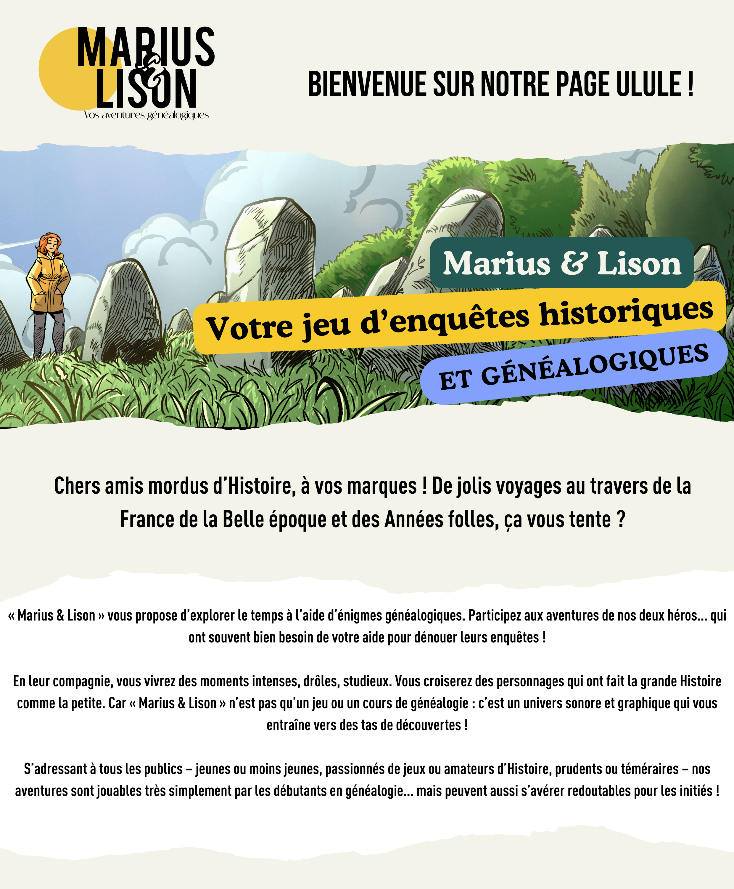 Marius & Lison - Vos enquêtes historiques