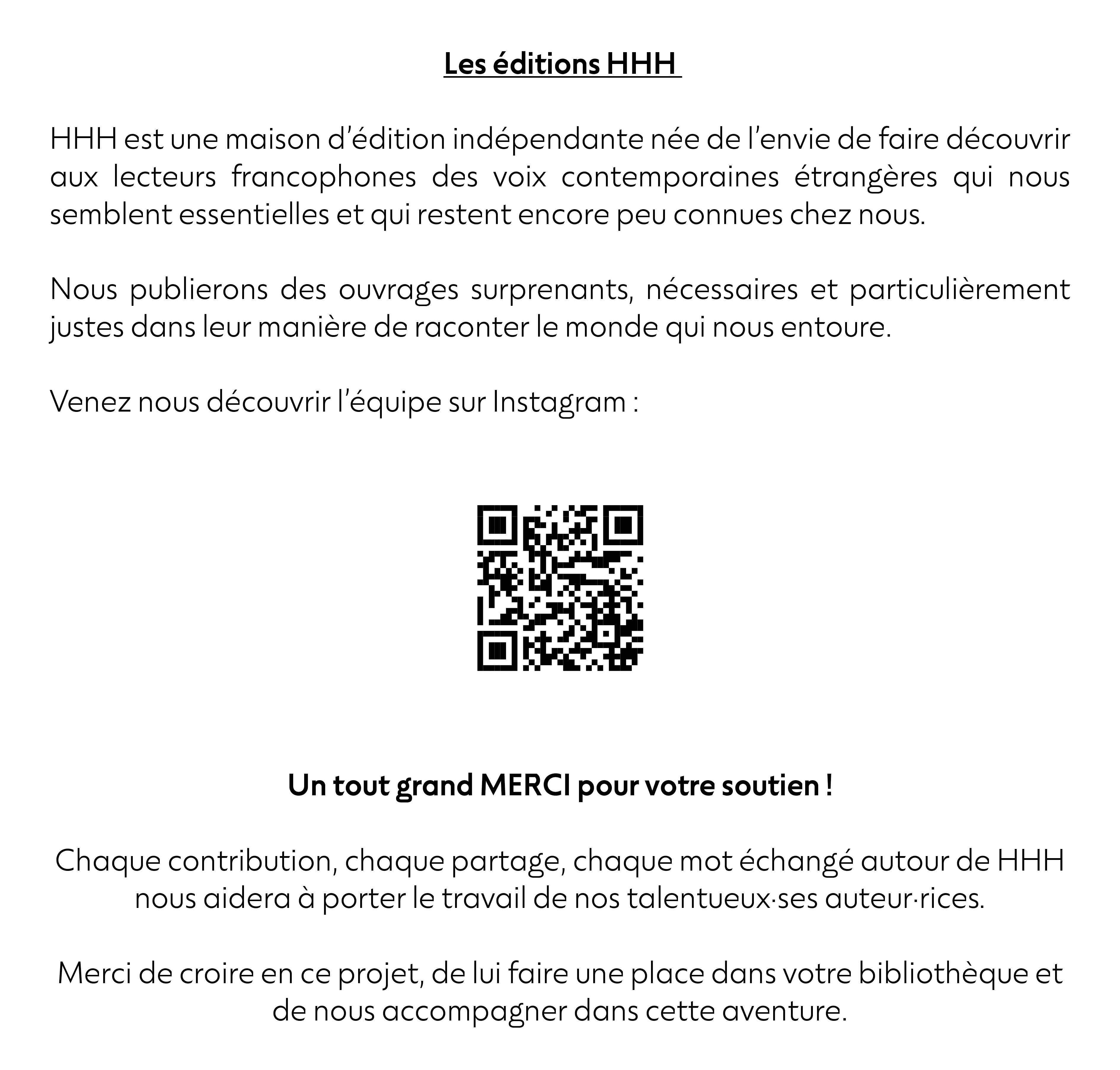 Lancement des éditions HHH