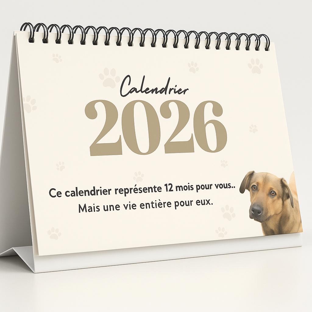 Un calendrier acheté = Une patte de plus vers le refuge 🐾 ️