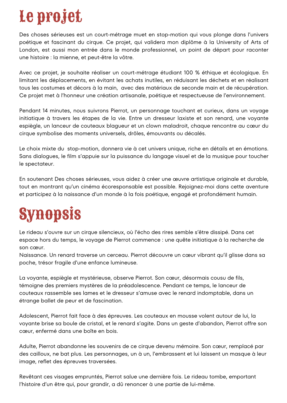 Des choses sérieuses