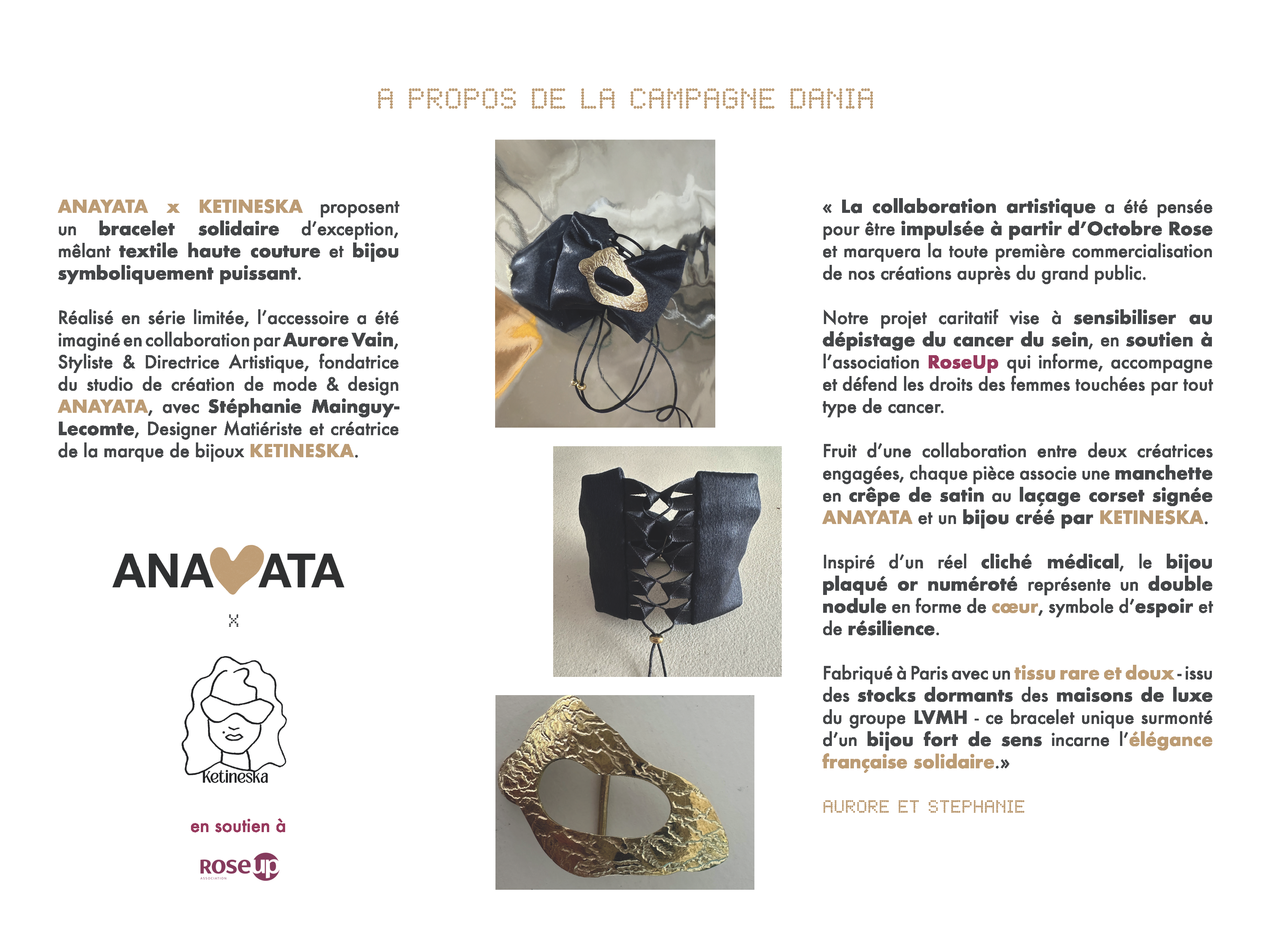Bracelet DANIA Couture solidaire • Collab ANAYATA xKETINESKA