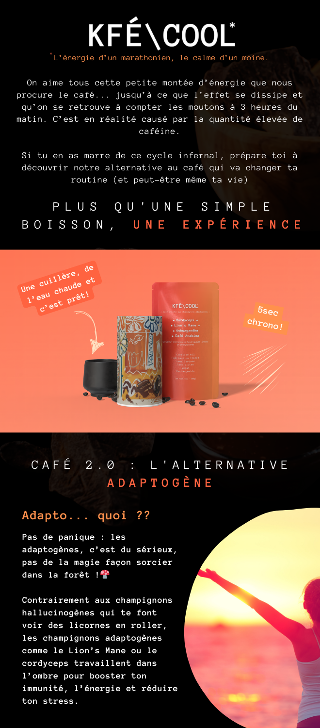 Alternative au café, adaptogène, BIO & rechargeable 🌿