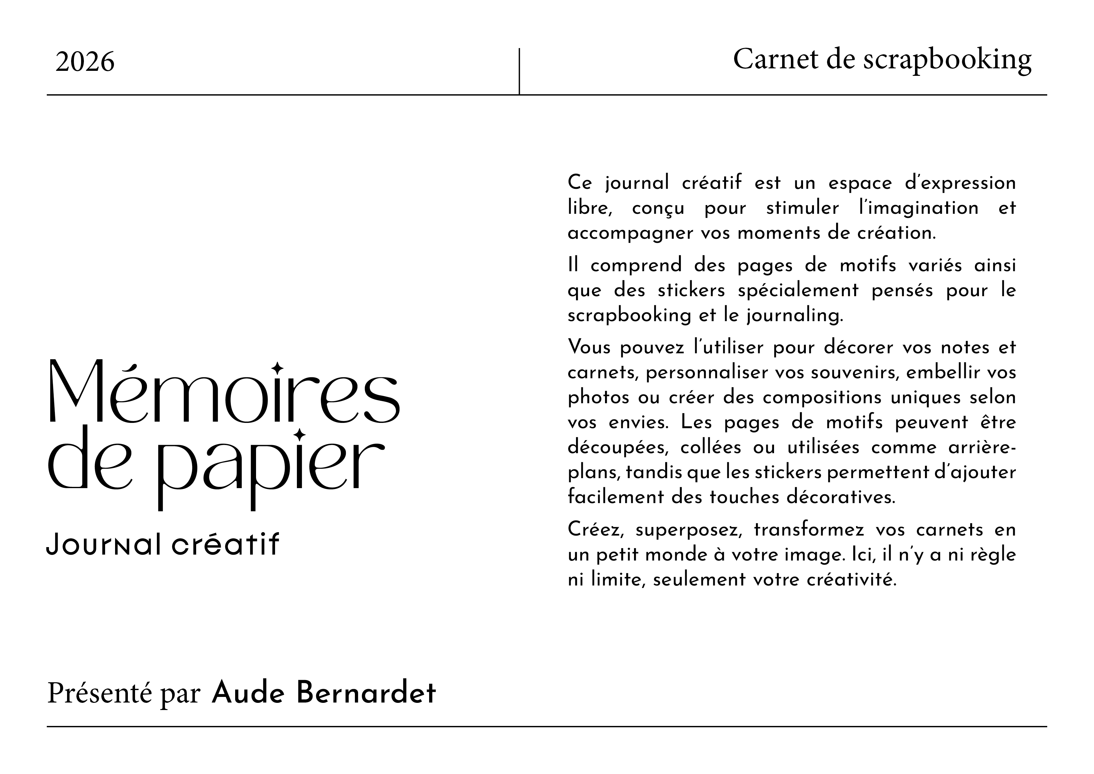 Mémoires de papier - Journal créatif - Ulule