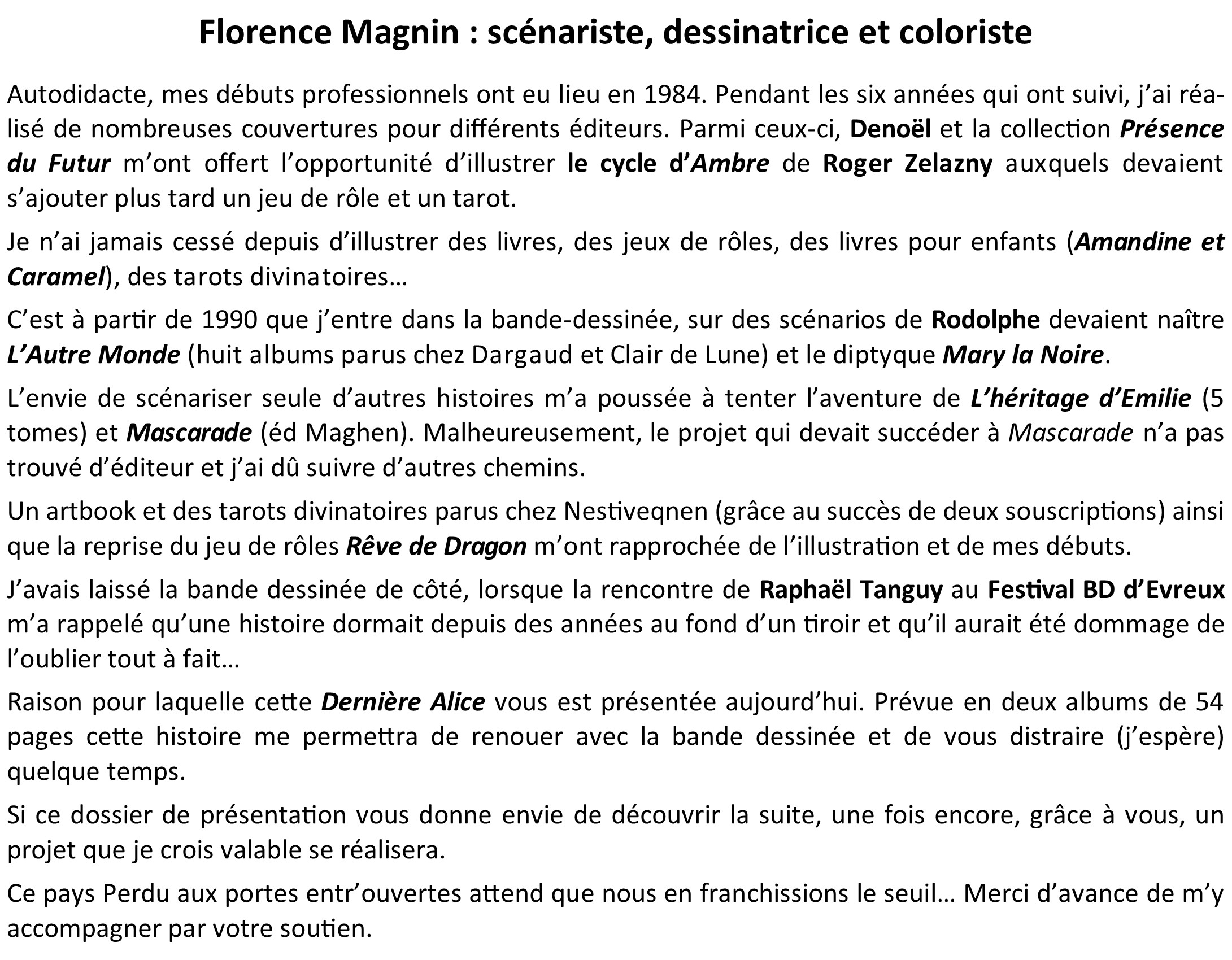 La dernière Alice de Florence Magnin