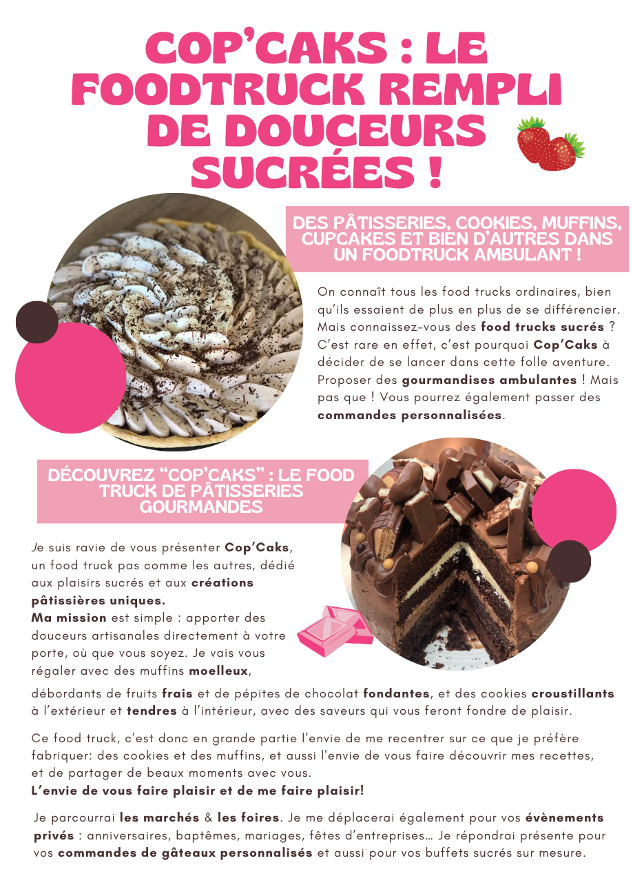 Cop'Caks, Food truck rempli de douceurs gourmandes sucrées