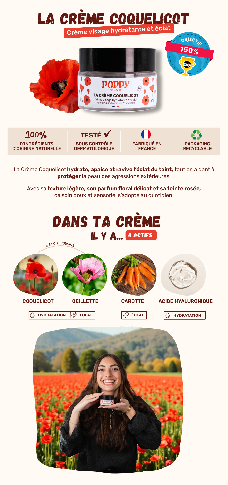 Poppy Skincare - La Crème Coquelicot 100% naturelle - Ulule