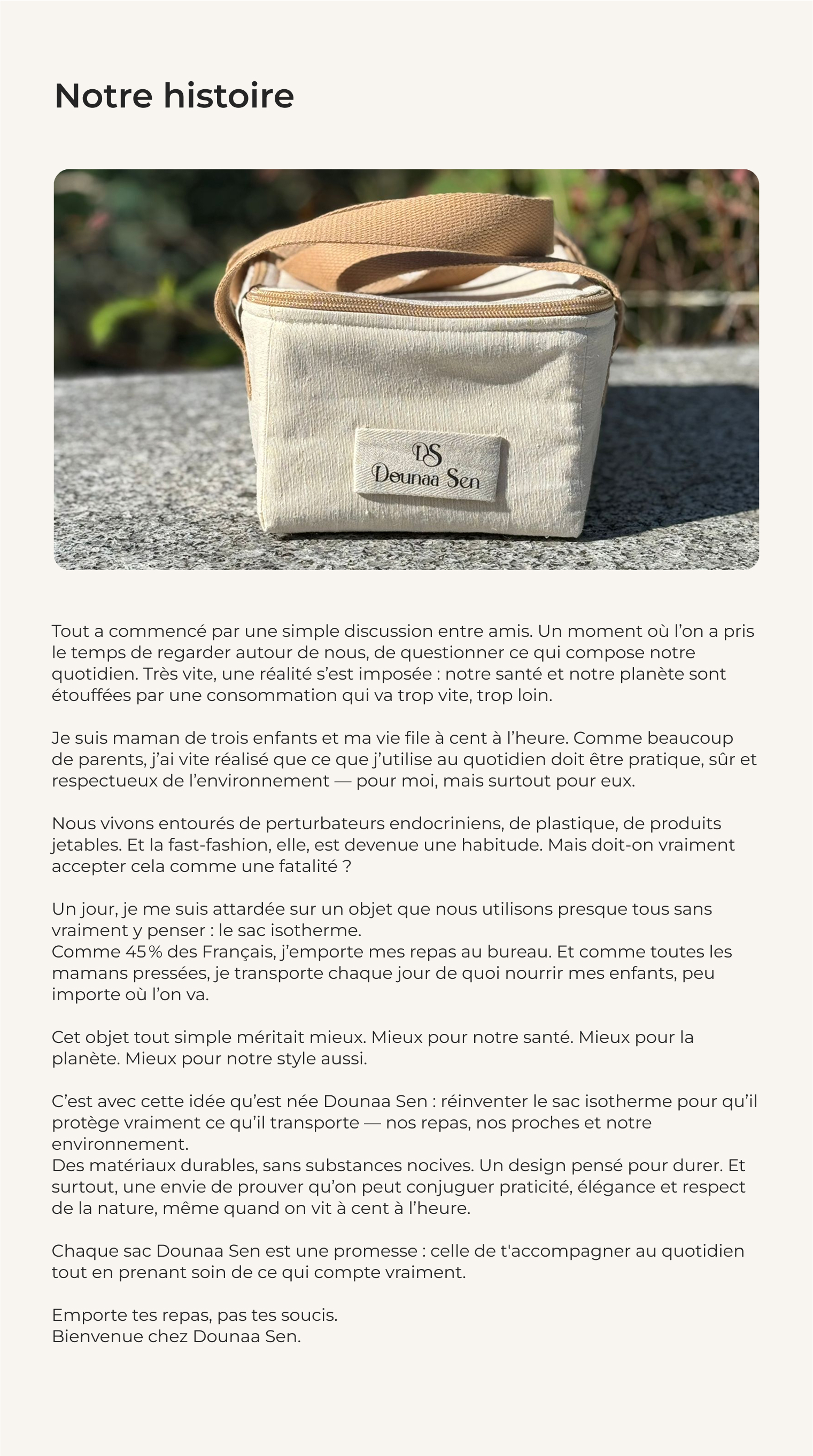 Dounaa Sen - Un sac isotherme pas comme les autres