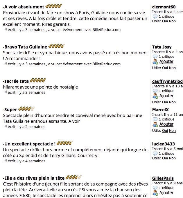 Tata Guilaine's show - Ulule