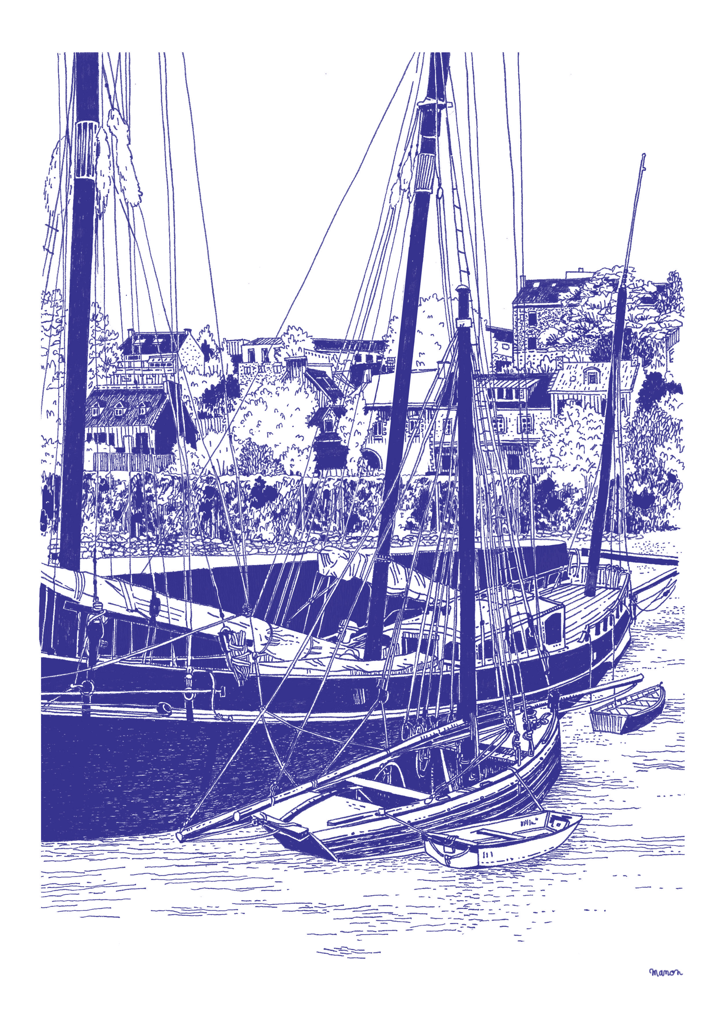 Carnet de coloriage sensible, Balade sur le port du Rosmeur