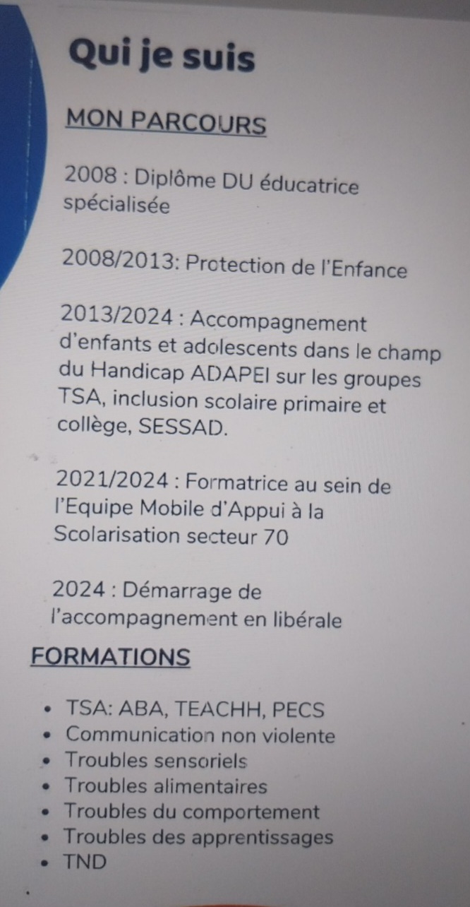 Accompagnement spécialisé : Centre "le bleu de quentin"