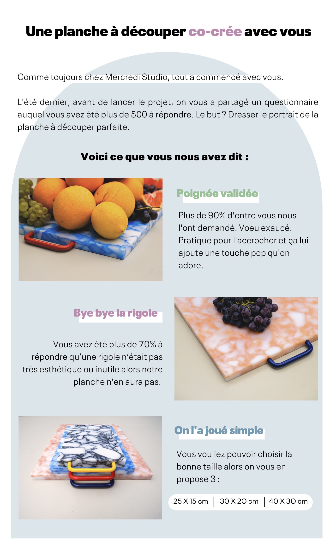 Mercredi Studio, la planche à découper