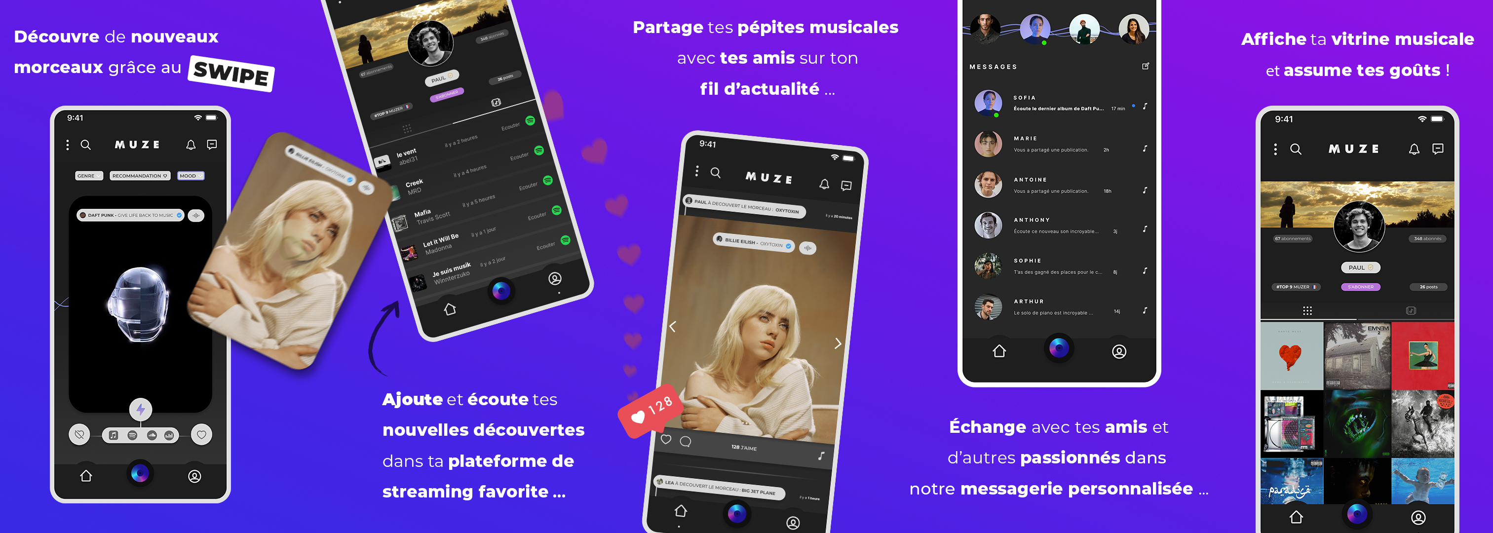 Muze 💿 Swipez de la musique & partagez vos découvertes