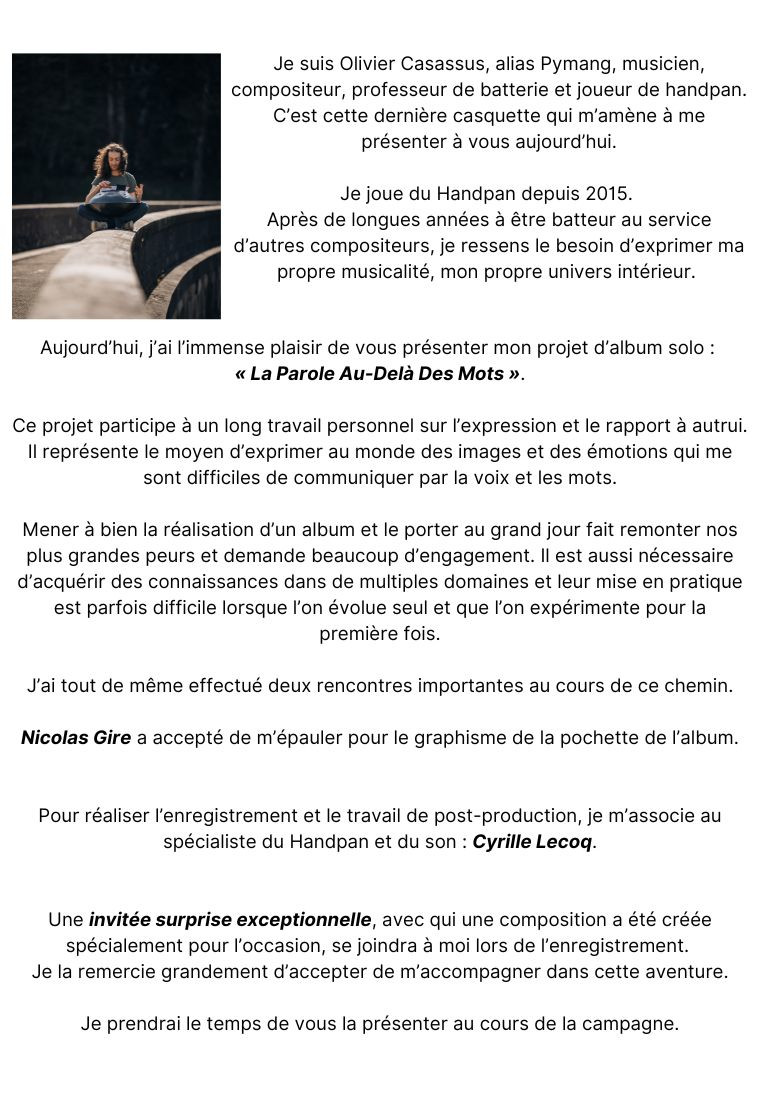 PYMANG - 1er Album : La Parole Au-Delà Des Mots