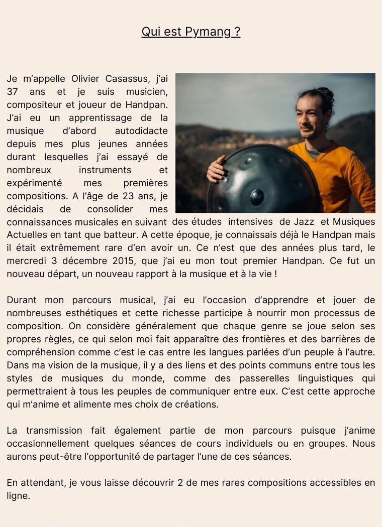 PYMANG - 1er Album : La Parole Au-Delà Des Mots