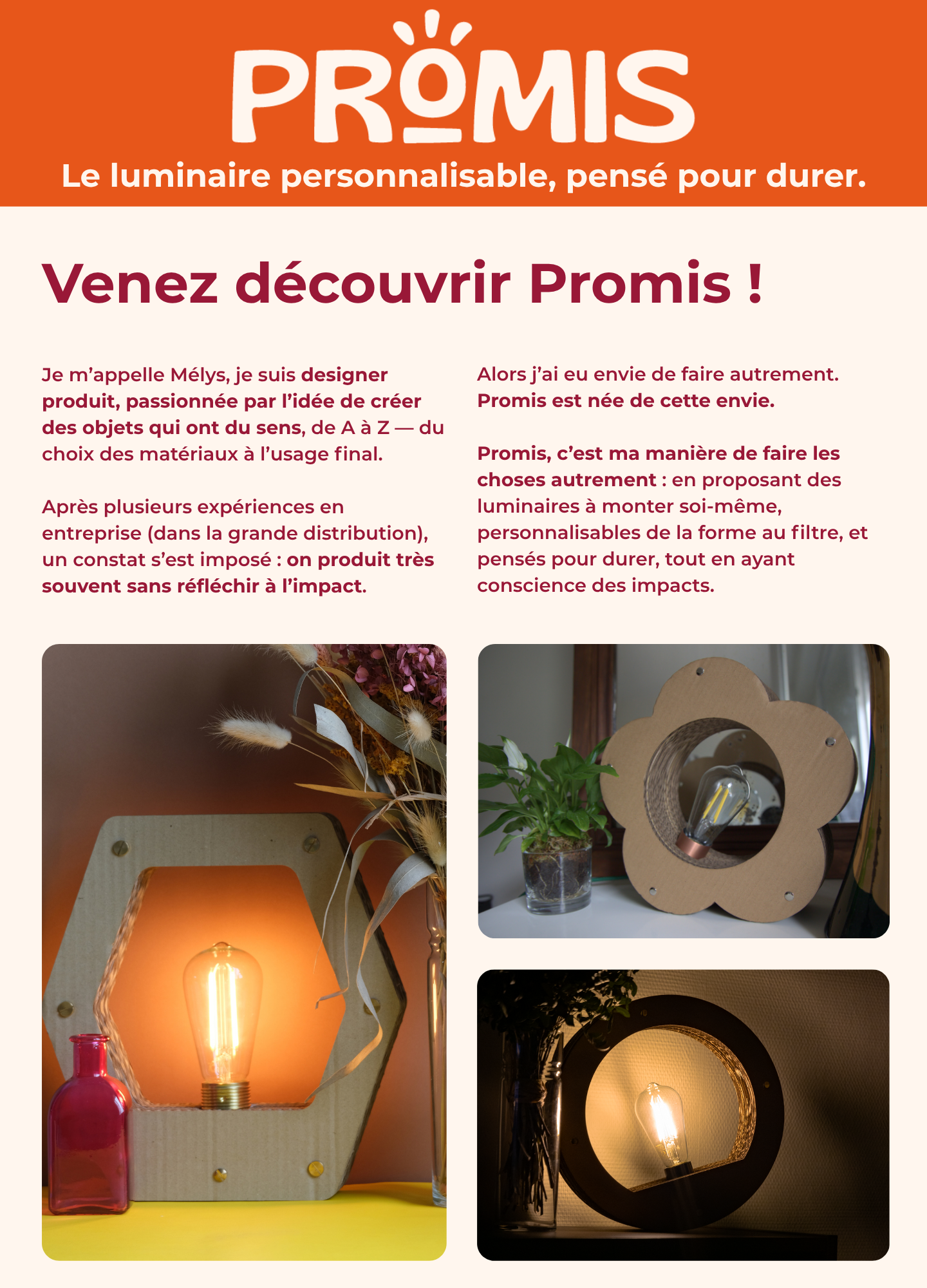 Promis : votre luminaire personnalisable
