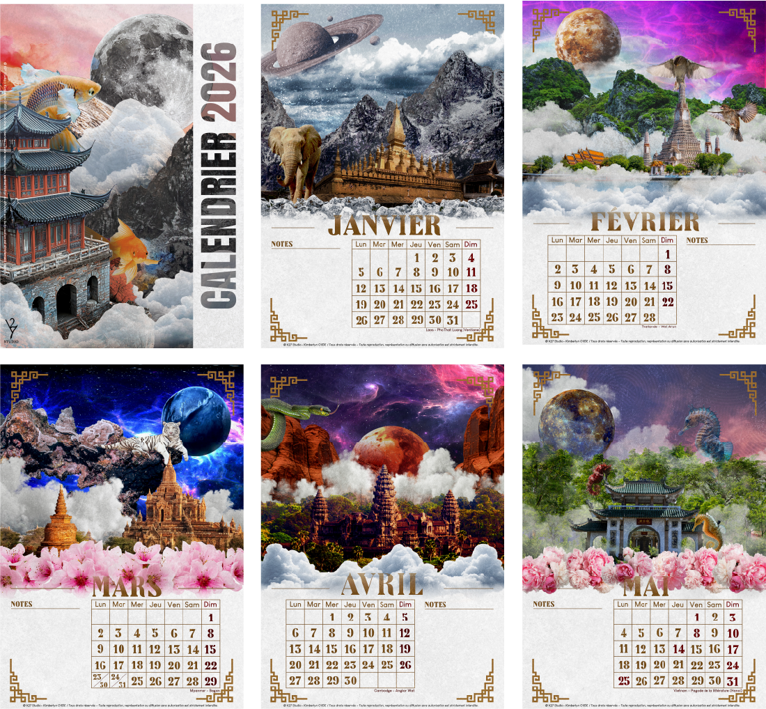 Voyage onirique en Asie du Sud-Est - Calendrier 2026 - Ulule