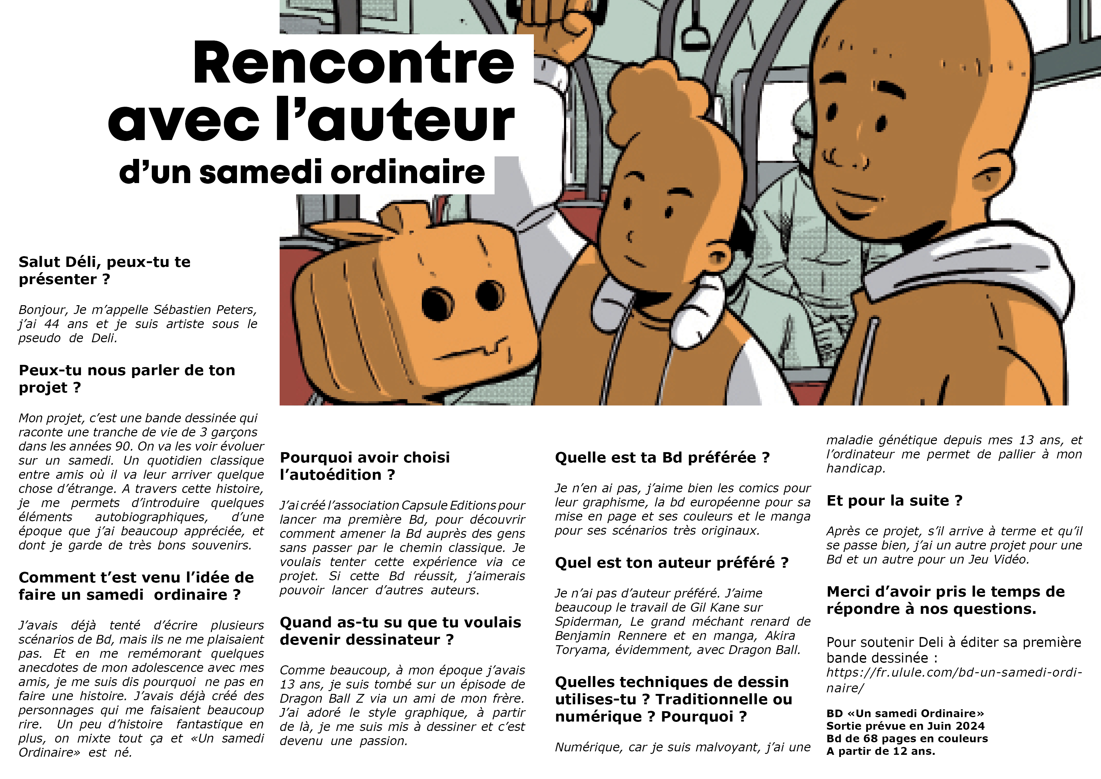 BD "Un samedi Ordinaire" - Ulule