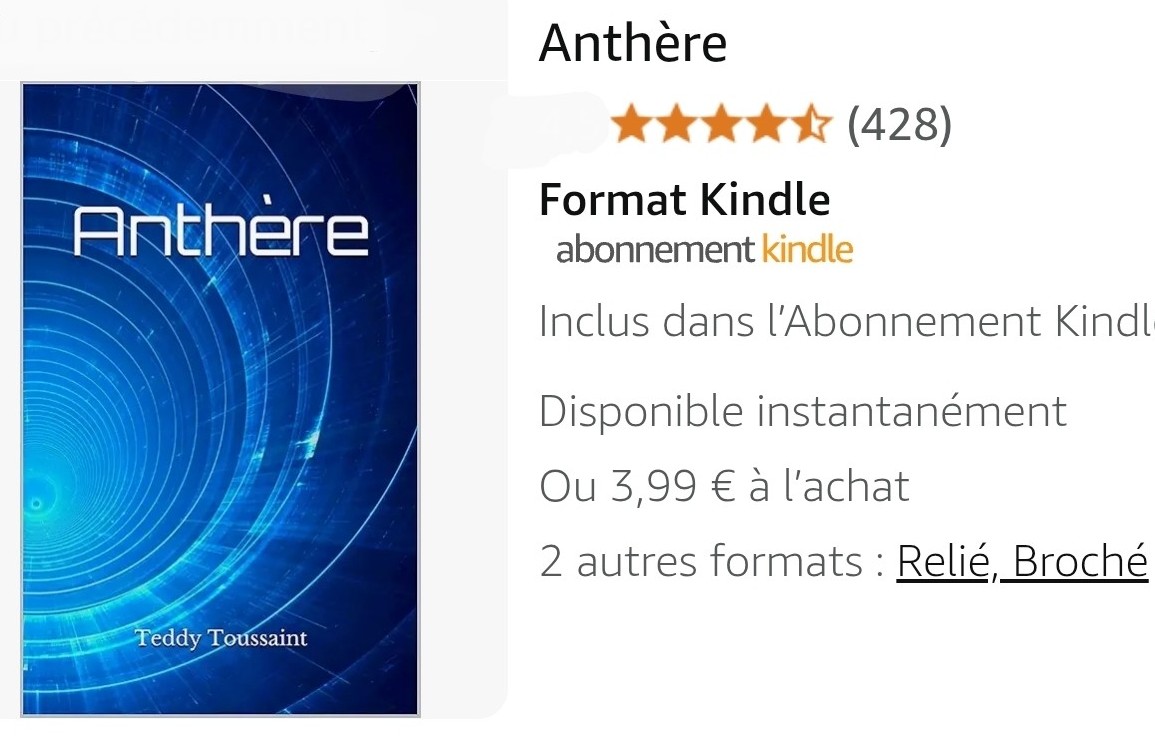 Roman de Science Fiction Anthère et Entre Deux Feux