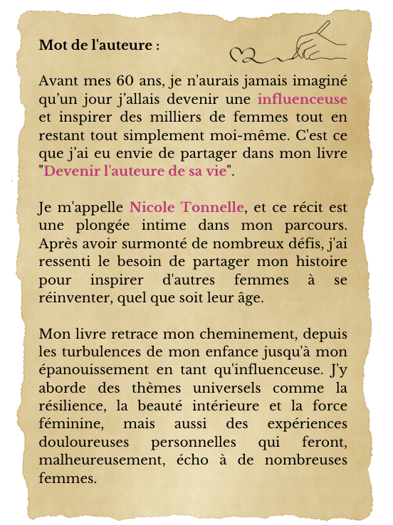 DEVENIR L'AUTEURE DE SA VIE, Récit de vie de Nicole TONNELLE - Ulule